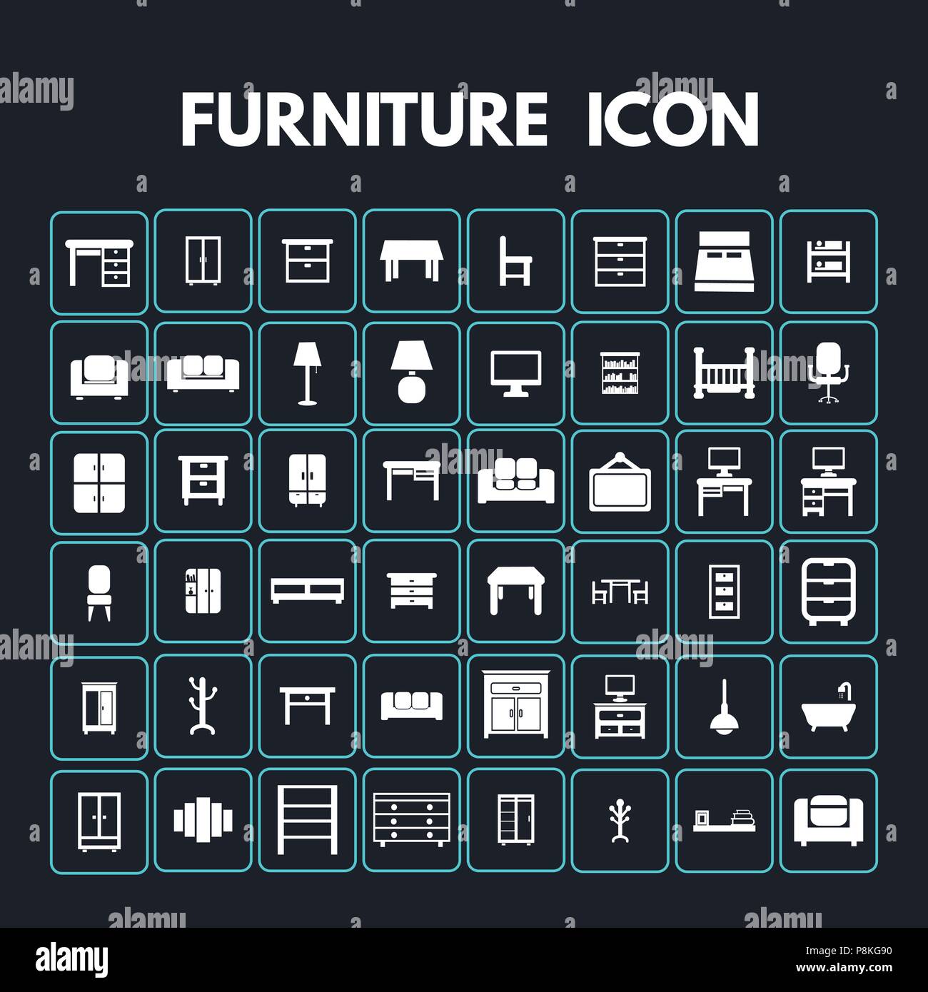 Furniture Icons. For web design and application interface, also useful ...