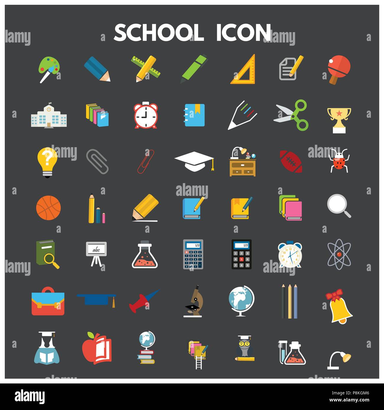 School symbol icons user interface hi-res stock photography and images ...