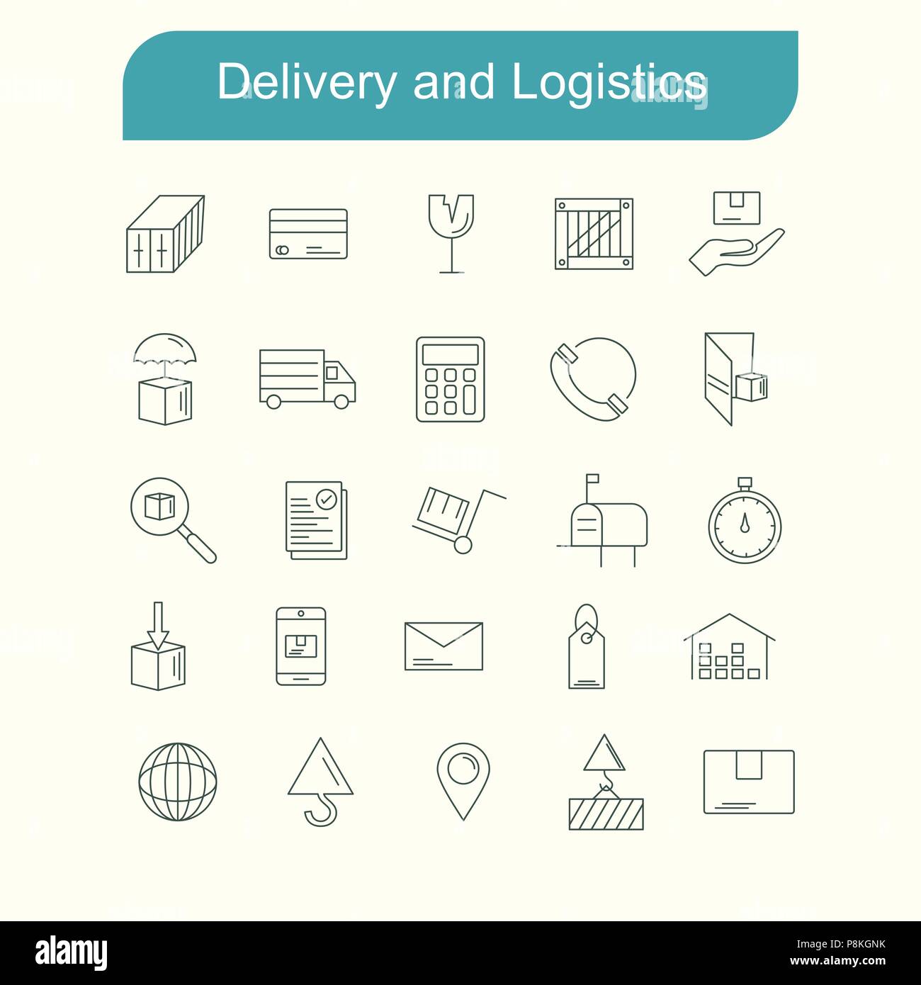 Delivery and Logistics icons set vector. For web design and application ...