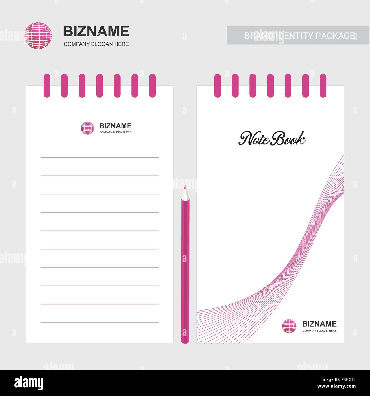 Company design notepad with logo vector. For web design and application ...
