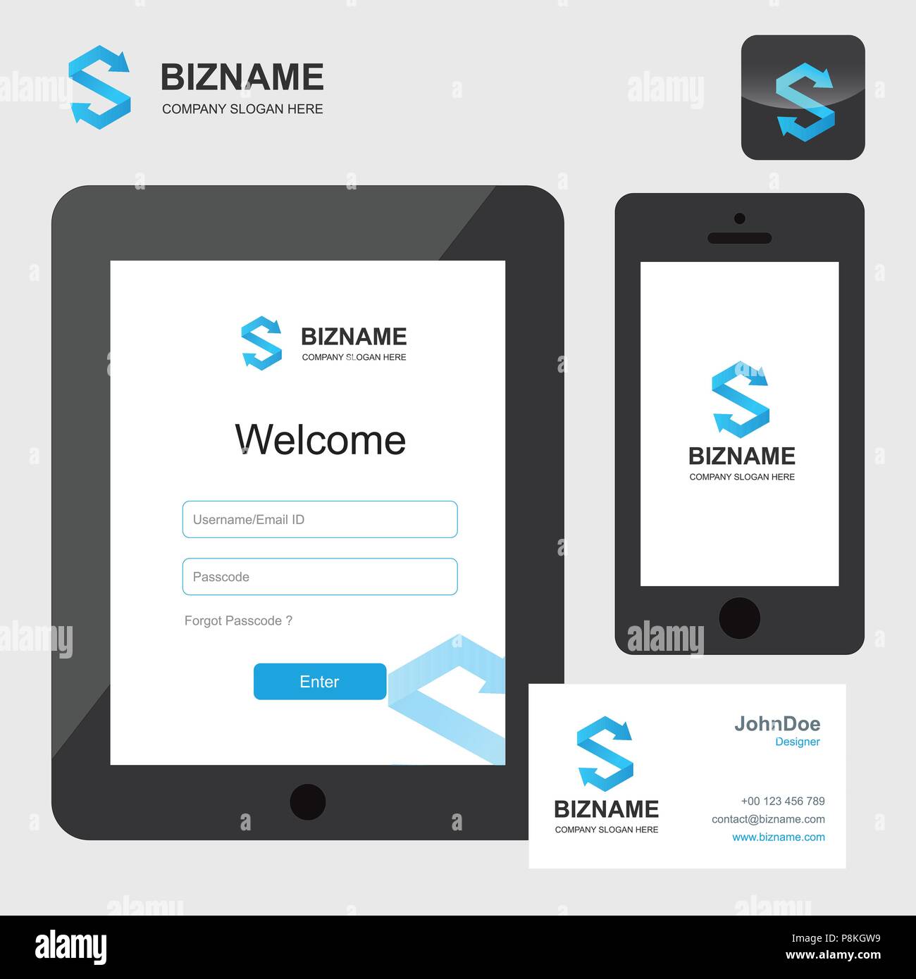 Company Application design with logo and company theme vector. For web ...