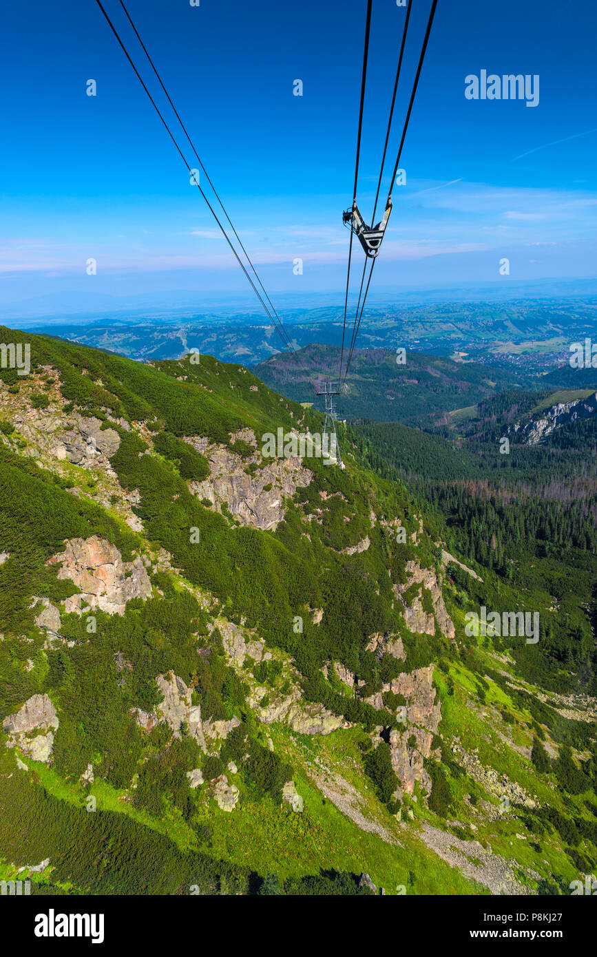 Vertical picture of cable car rope in Tatra, Poland Stock Photo - Alamy