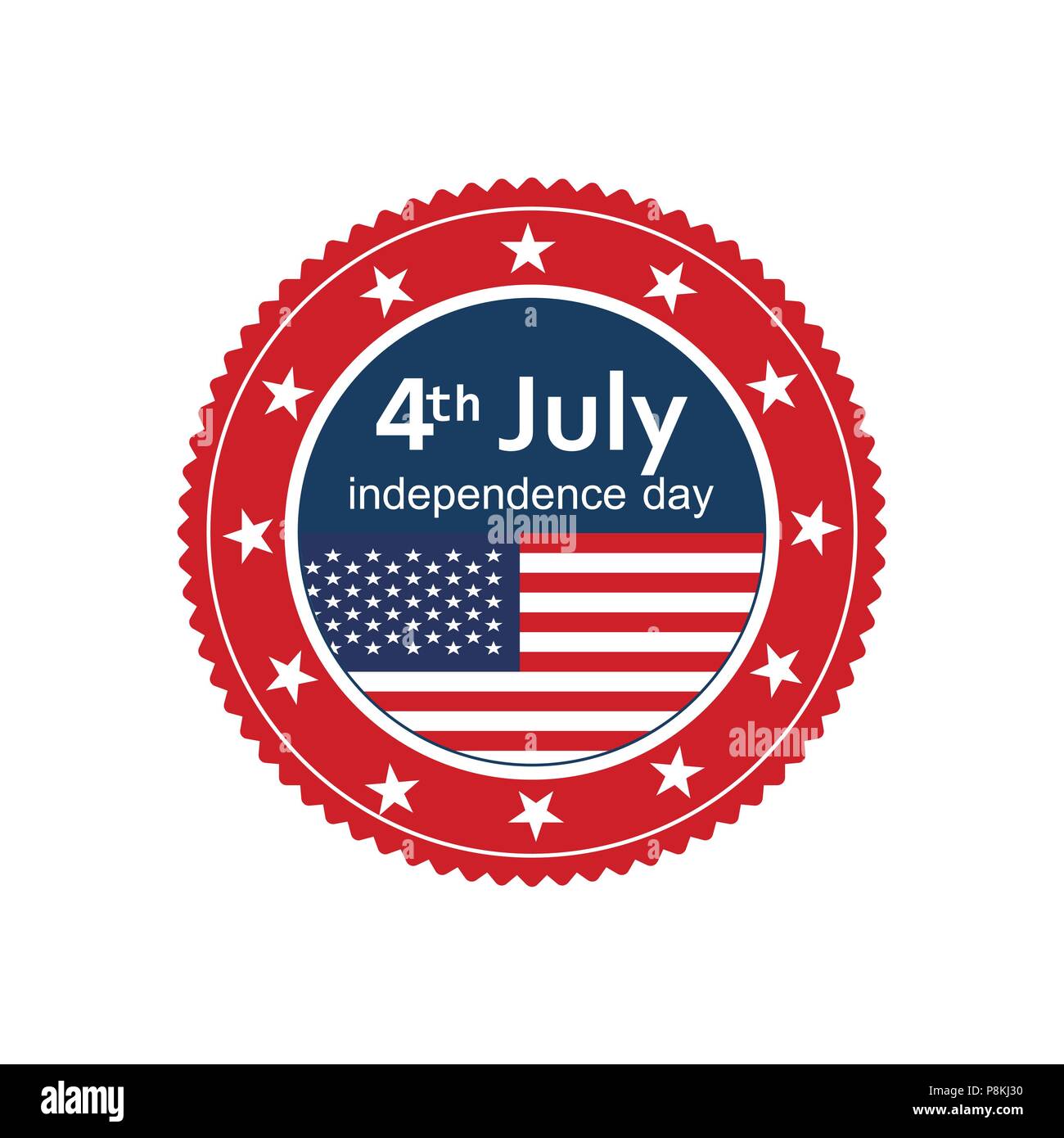 Independence day background and badge logo with US flag. For web design ...