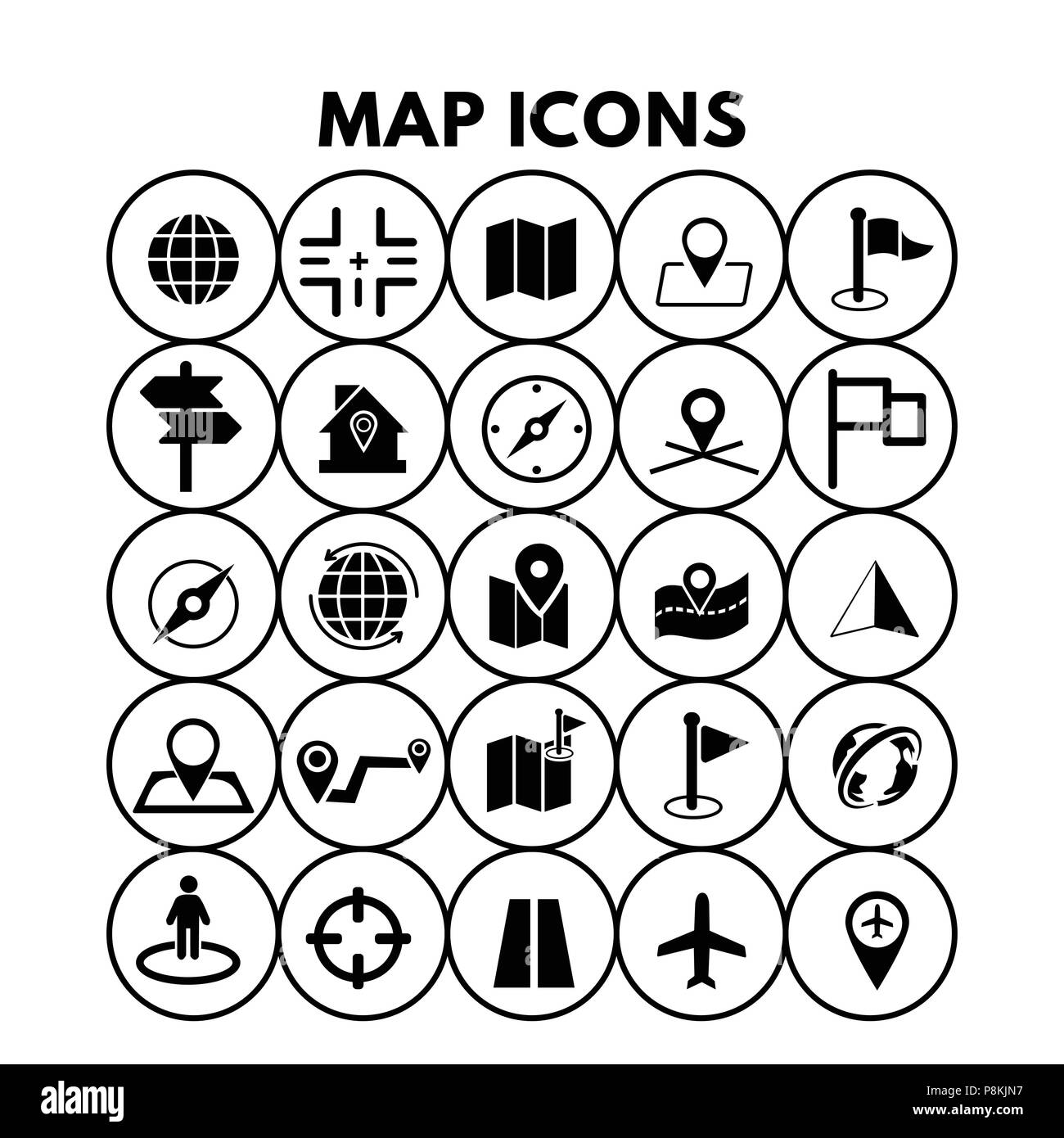 Map Icons. For web design and application interface, also useful for ...
