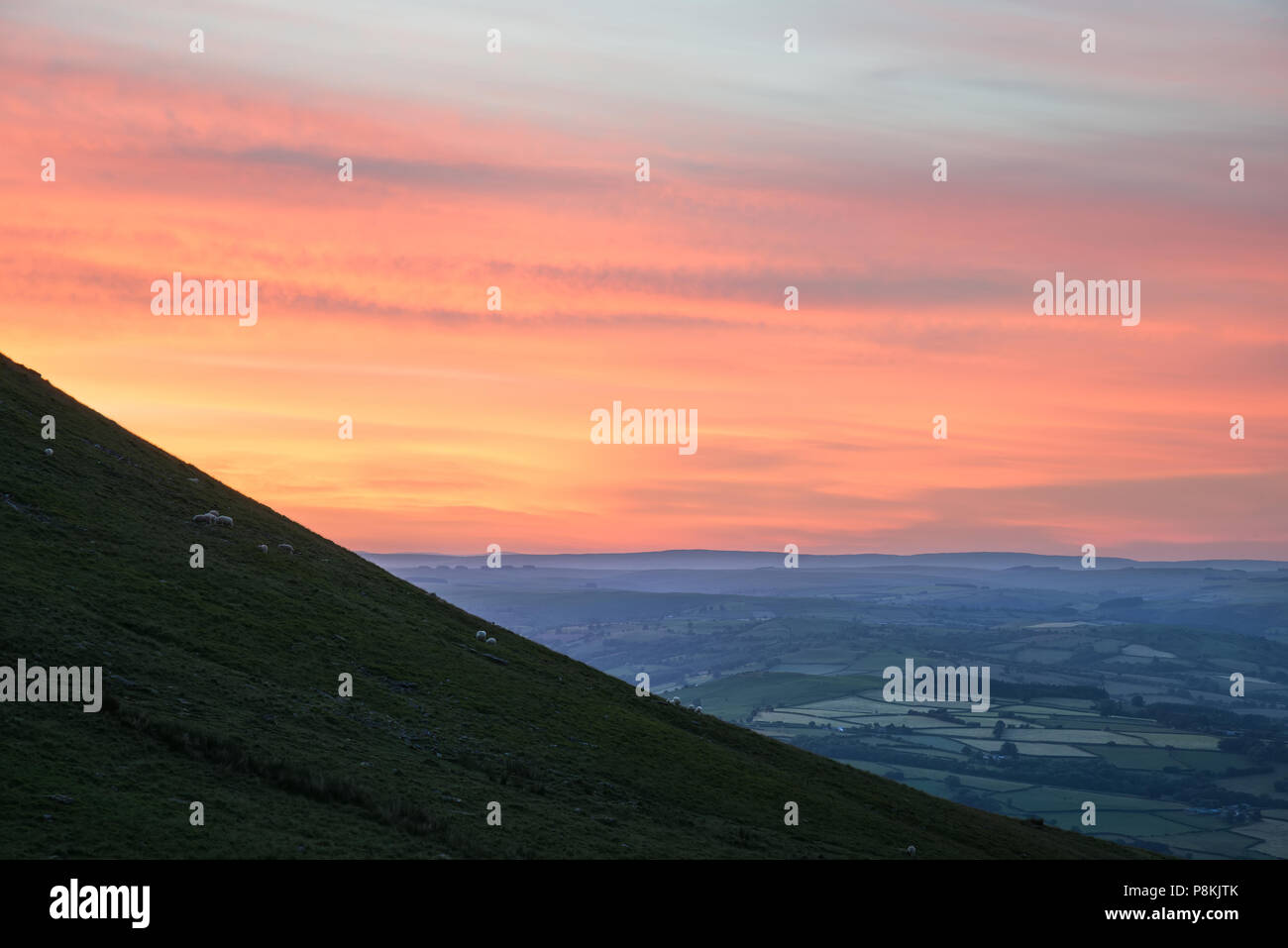 Stunning Summer landscape of Brecon Beacons National Park Stock Photo ...