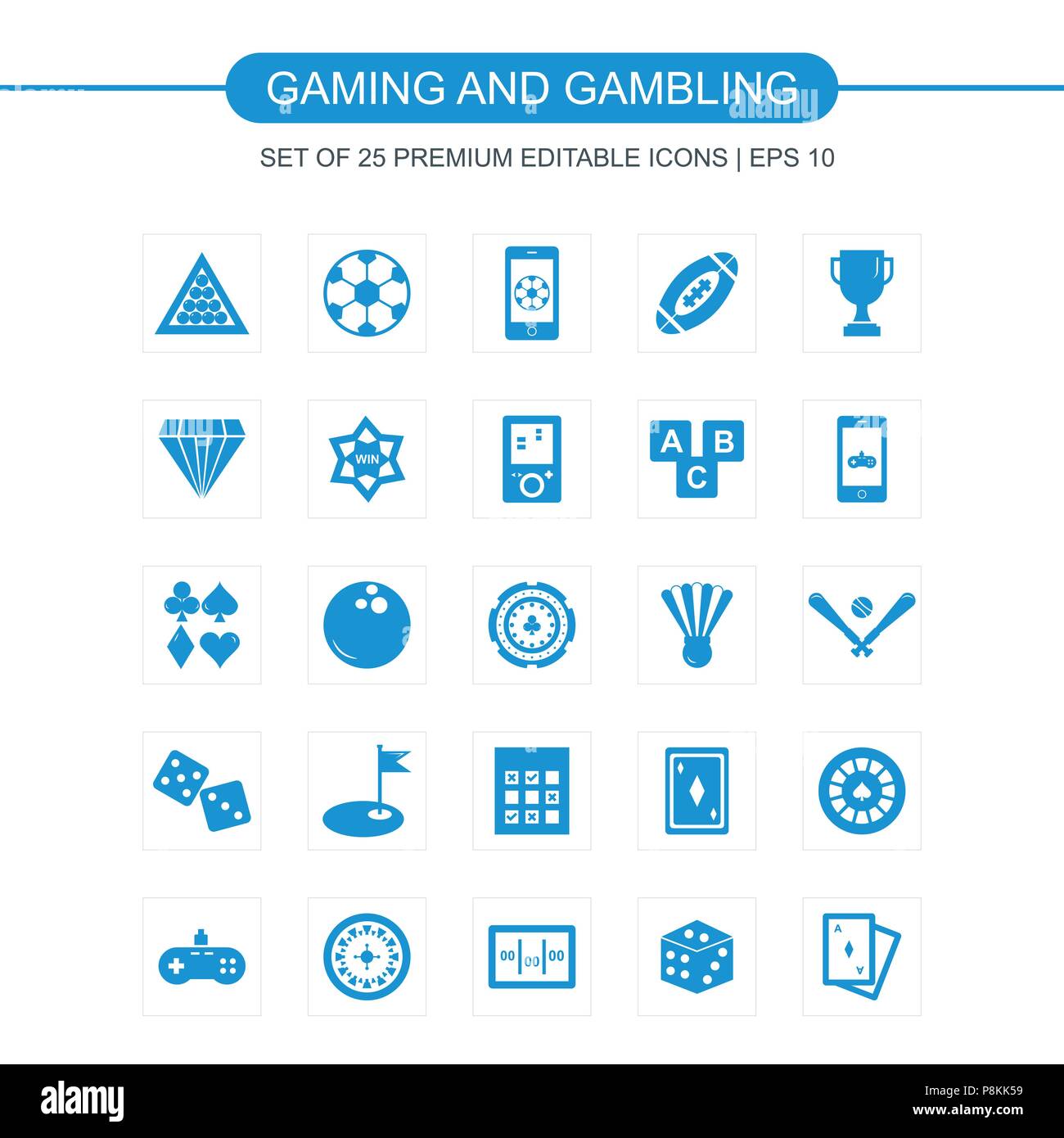 Gaming icons set vector. For web design and application interface, also ...