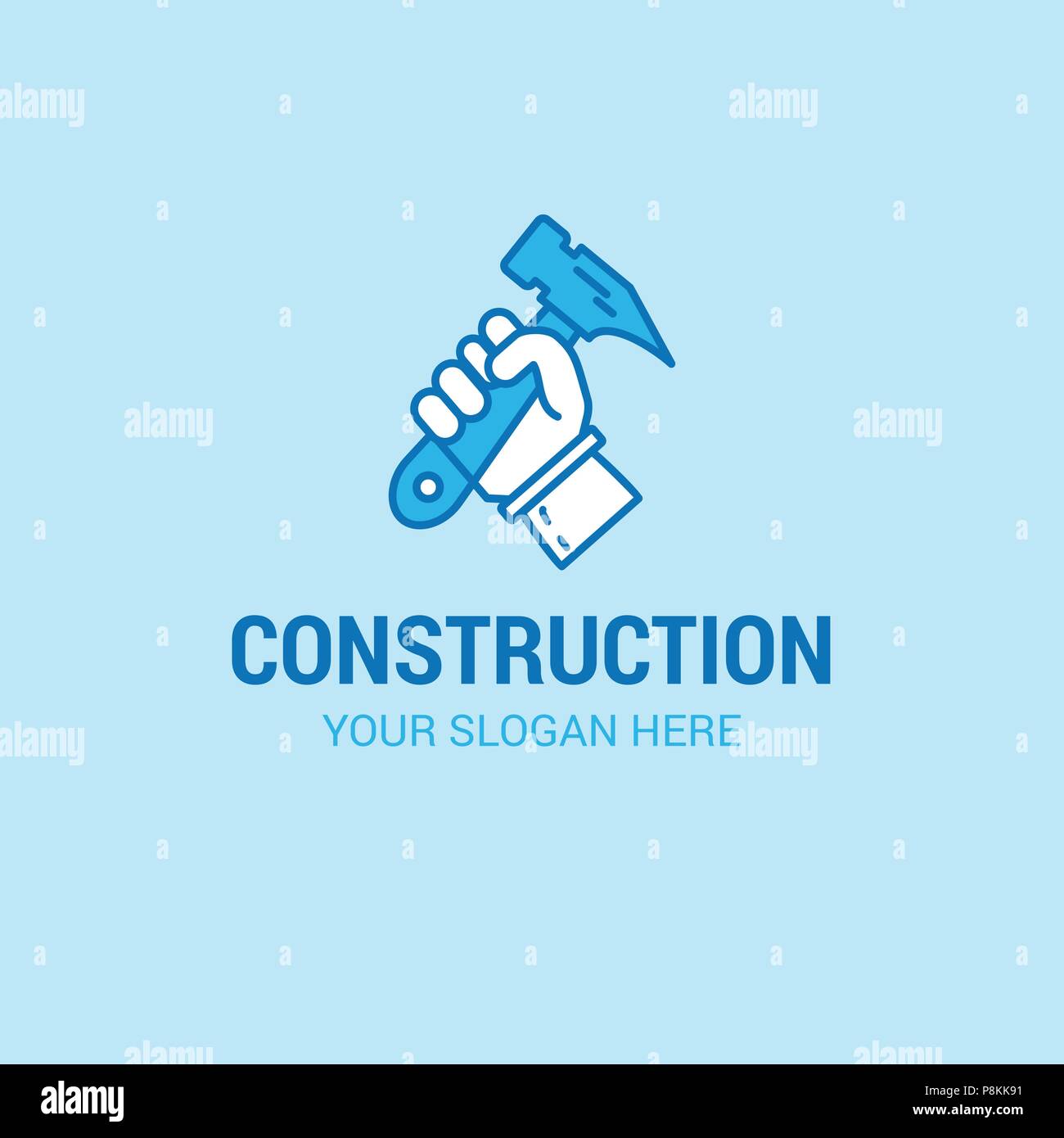 Labour day logo with light blue background vector. For web design and ...