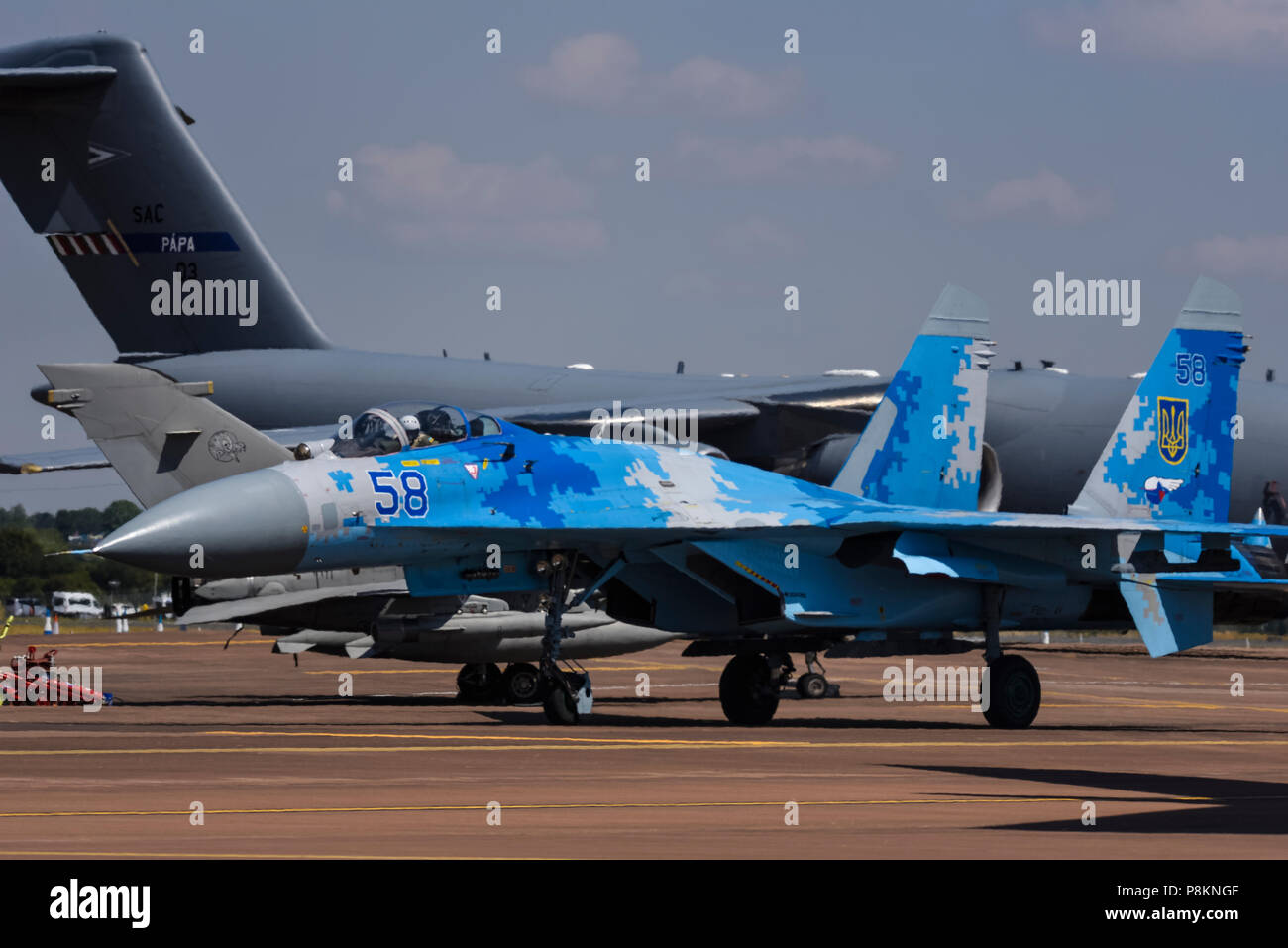 Ukrainian Air Force Sukhoi Su-27 Flanker fighter jet plane - Russian ...