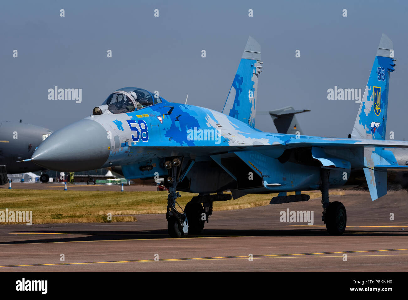 Ukrainian Air Force Sukhoi Su-27 Flanker fighter jet plane - Russian ...