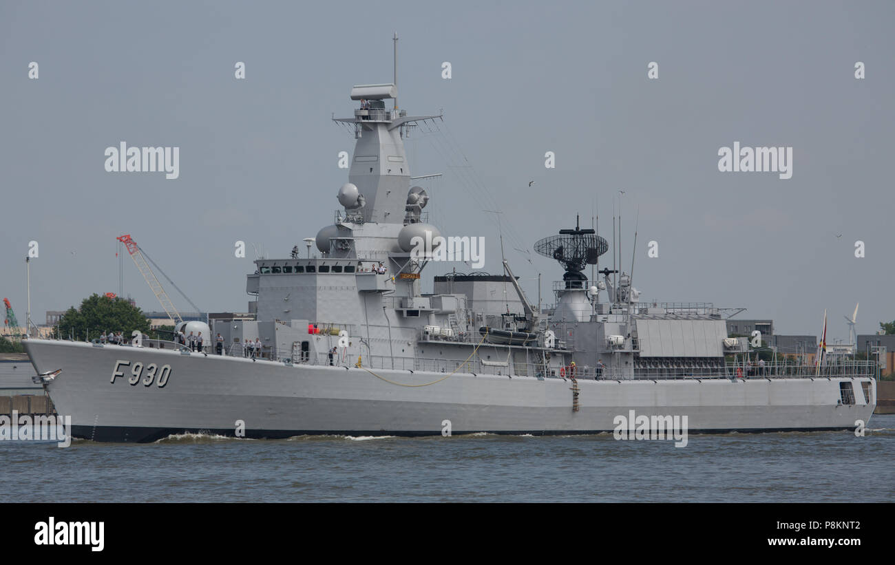 Woolwich, London, United Kingdom. 12th July, 2018. BNS Leopold I ...