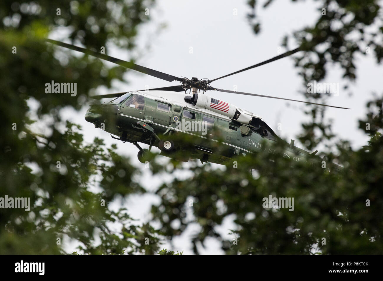 London, UK. 12th July, 2018. President Trump's VH-60N "White Hawk ...