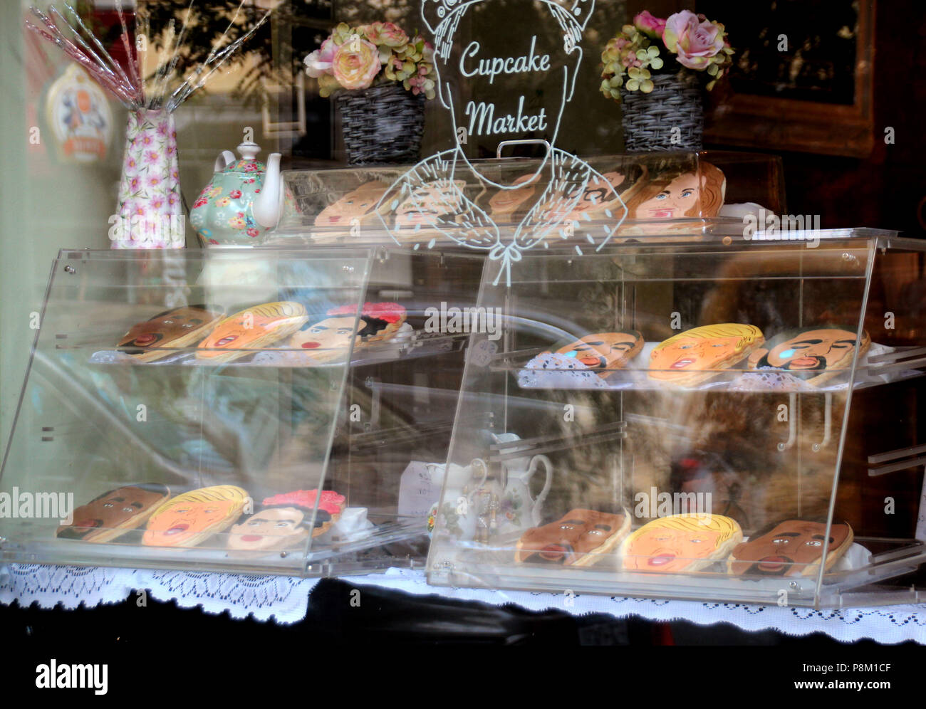 New York, USA. 11th July, 2018. Large cookies featuring the faces of ...