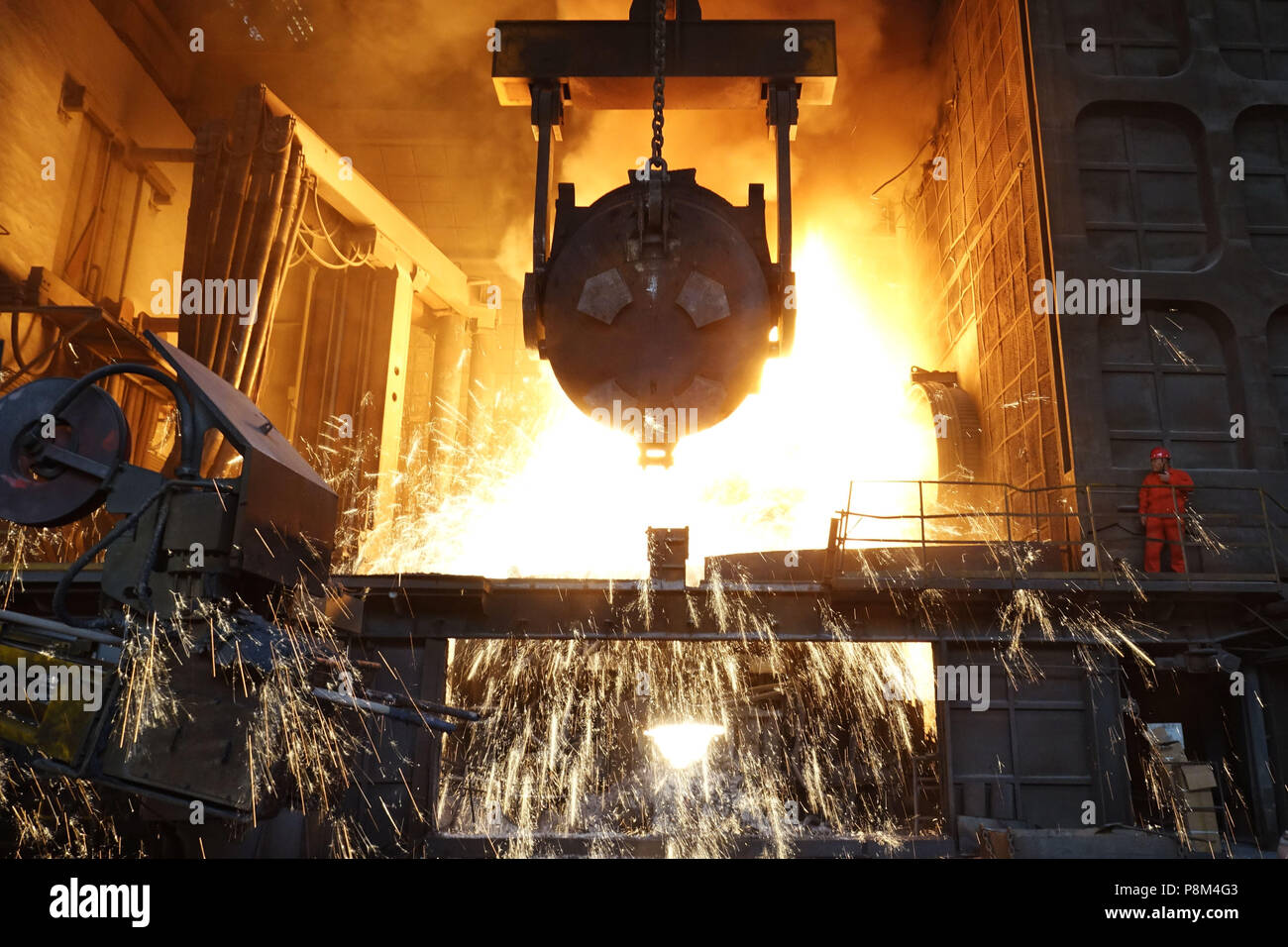 July 13, 2018 - Dalian, Dalian, China - Dalian, CHINA-A steel making ...