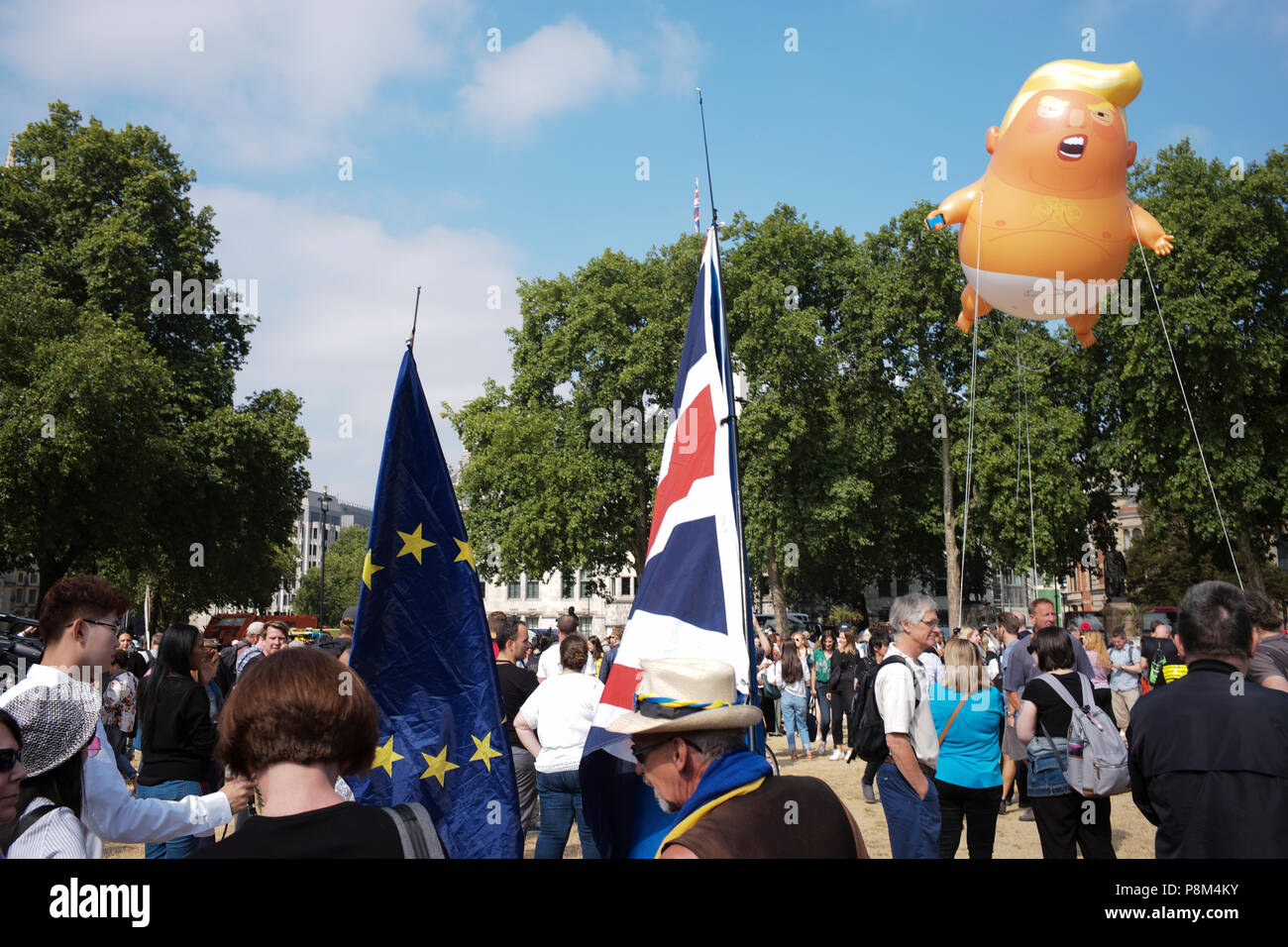 London, UK. 13th July, 2018. A huge blimp portraying US President ...