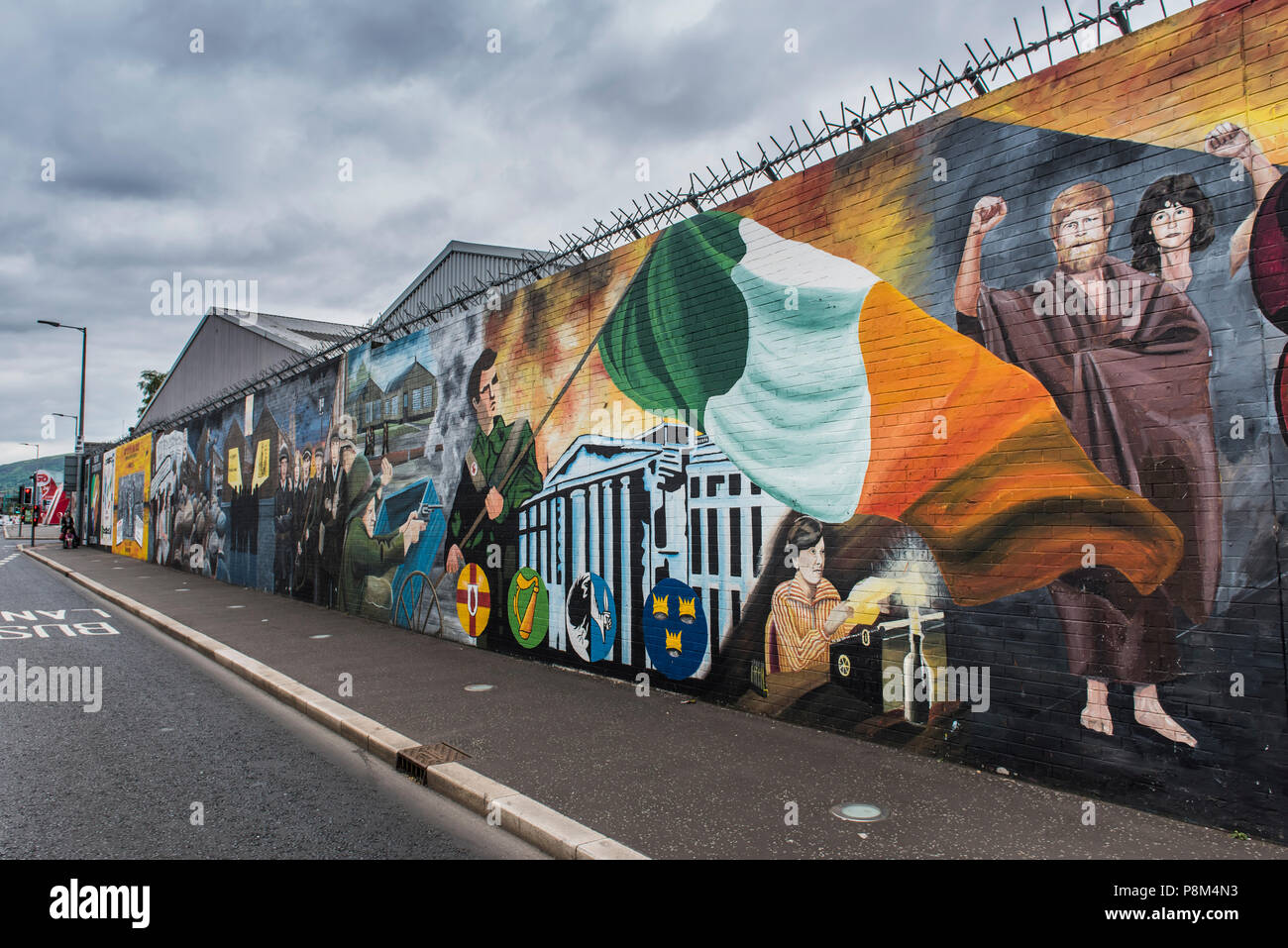 Political graffiti on wall in West Belfast, reminiscent of the civil ...