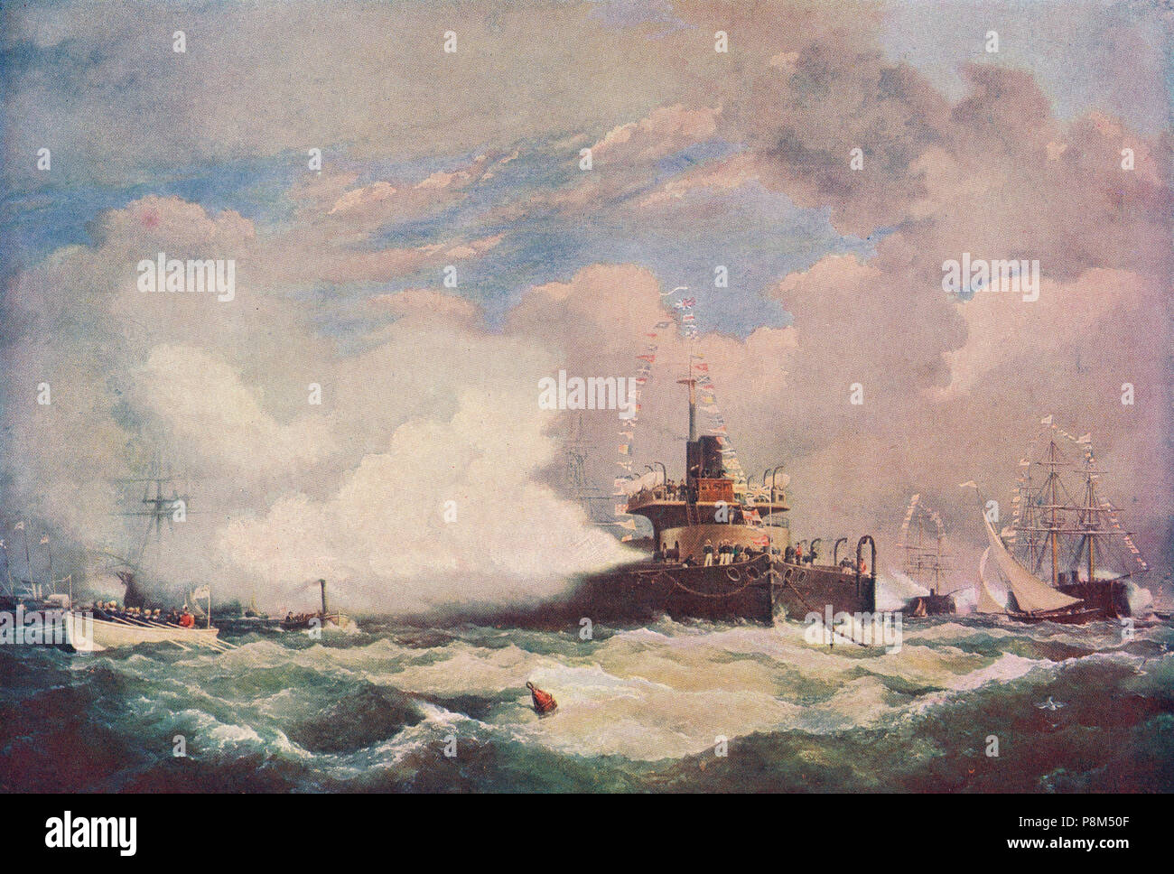 HM Turret Ship Devastation at Spithead on the Occasion of the Naval ...
