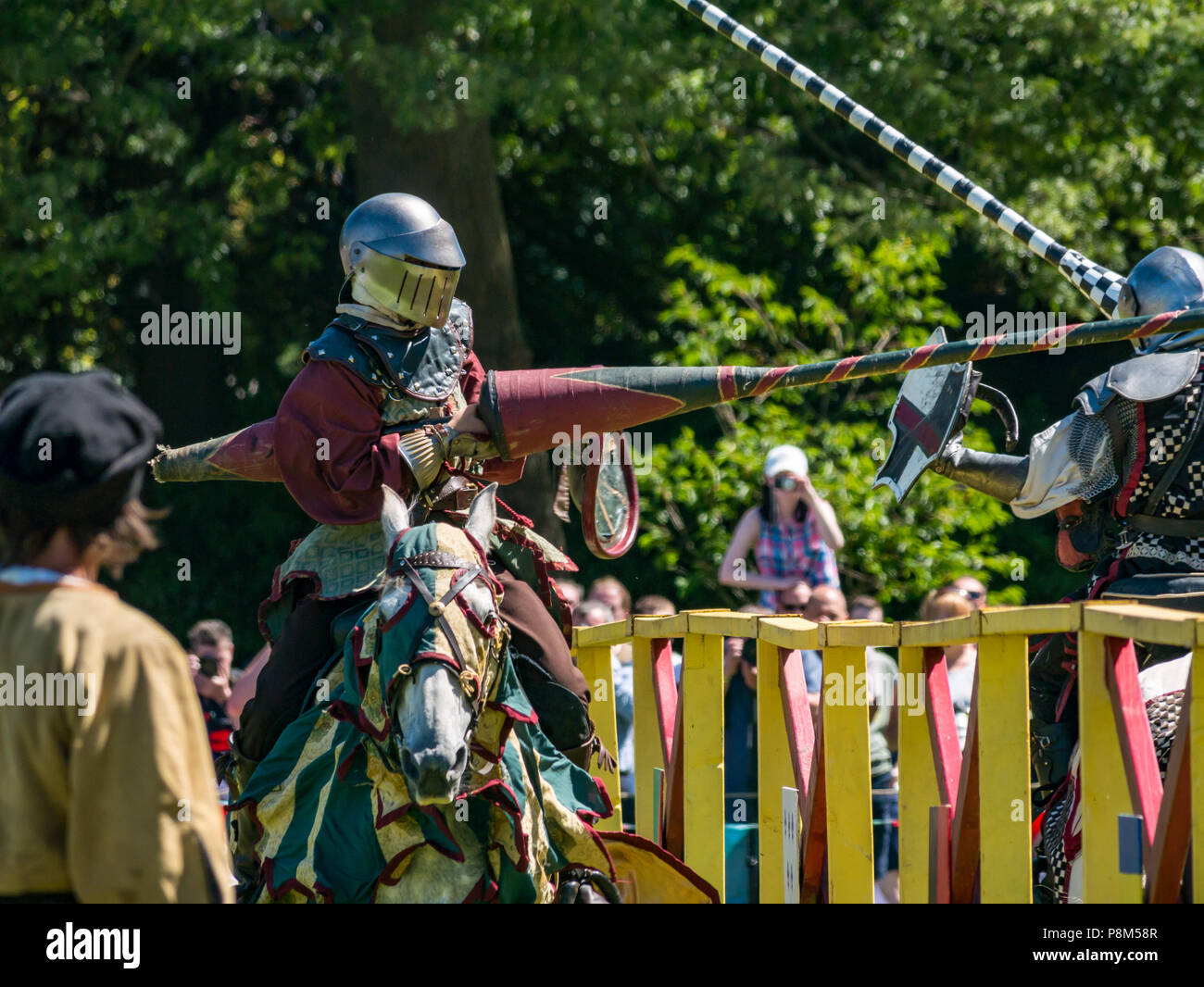 Medieval jousting, Linlithgow Palace, Scotland, UK. HES summer ...
