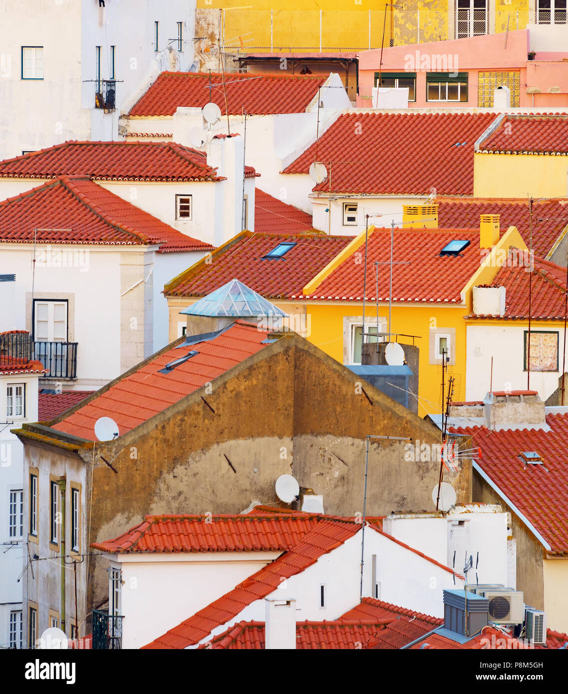 Lisbon Old Town traditional architecture. Background. Portugal Stock ...