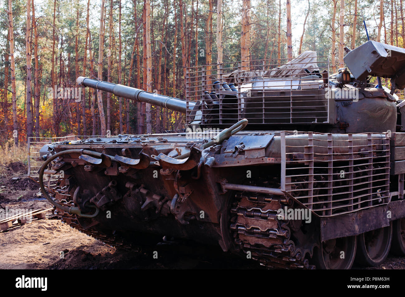 real battle tanks disguised in the trenches Donbass Ukraine Stock Photo ...
