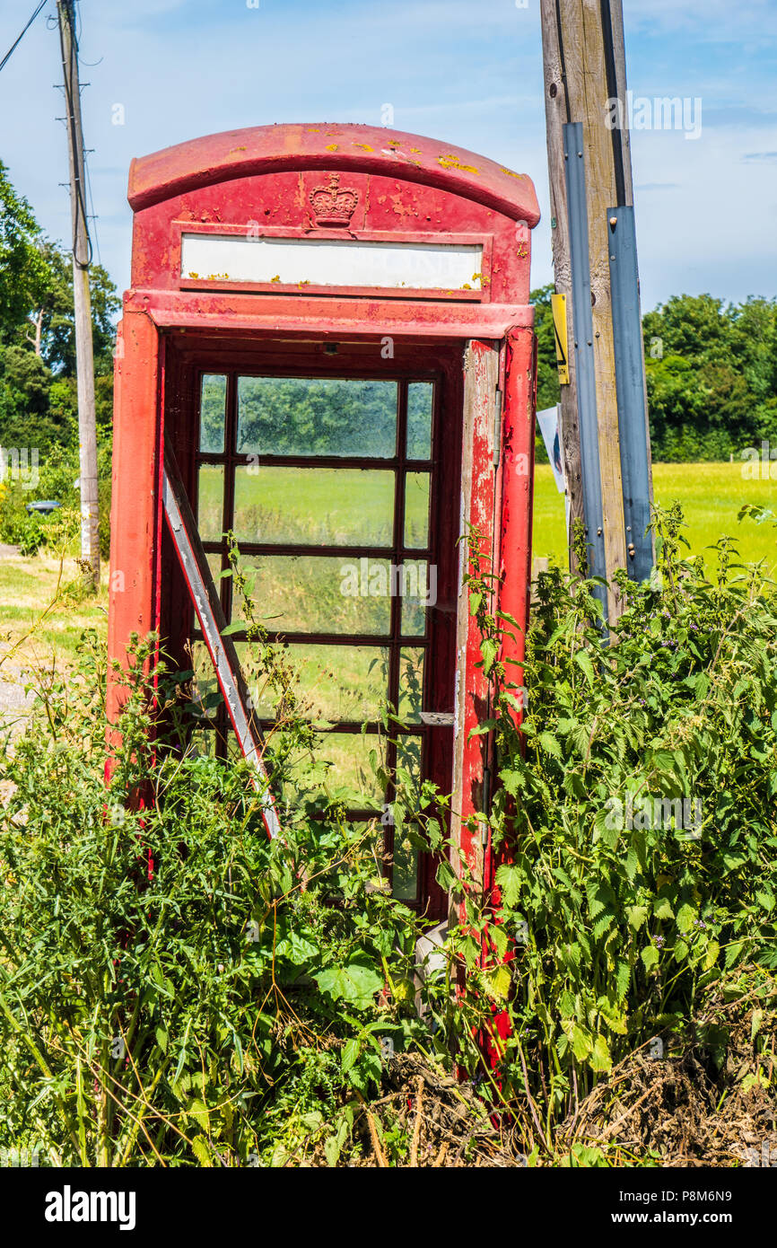 Disused British Phone box Stock Photo - Alamy