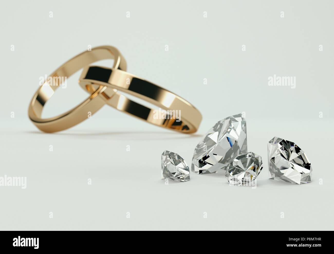 Group of diamonds on a white background Stock Photo - Alamy