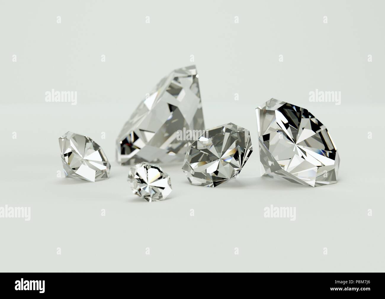Group of diamonds on a white background Stock Photo - Alamy