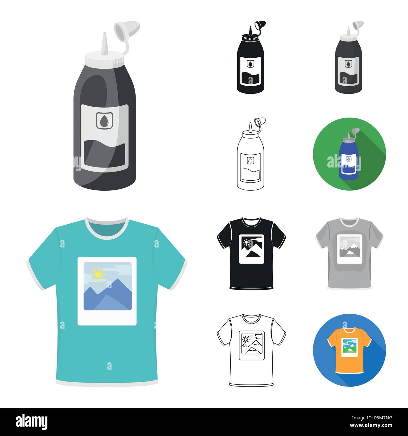 Typographical products cartoon,black,flat,monochrome,outline icons in ...