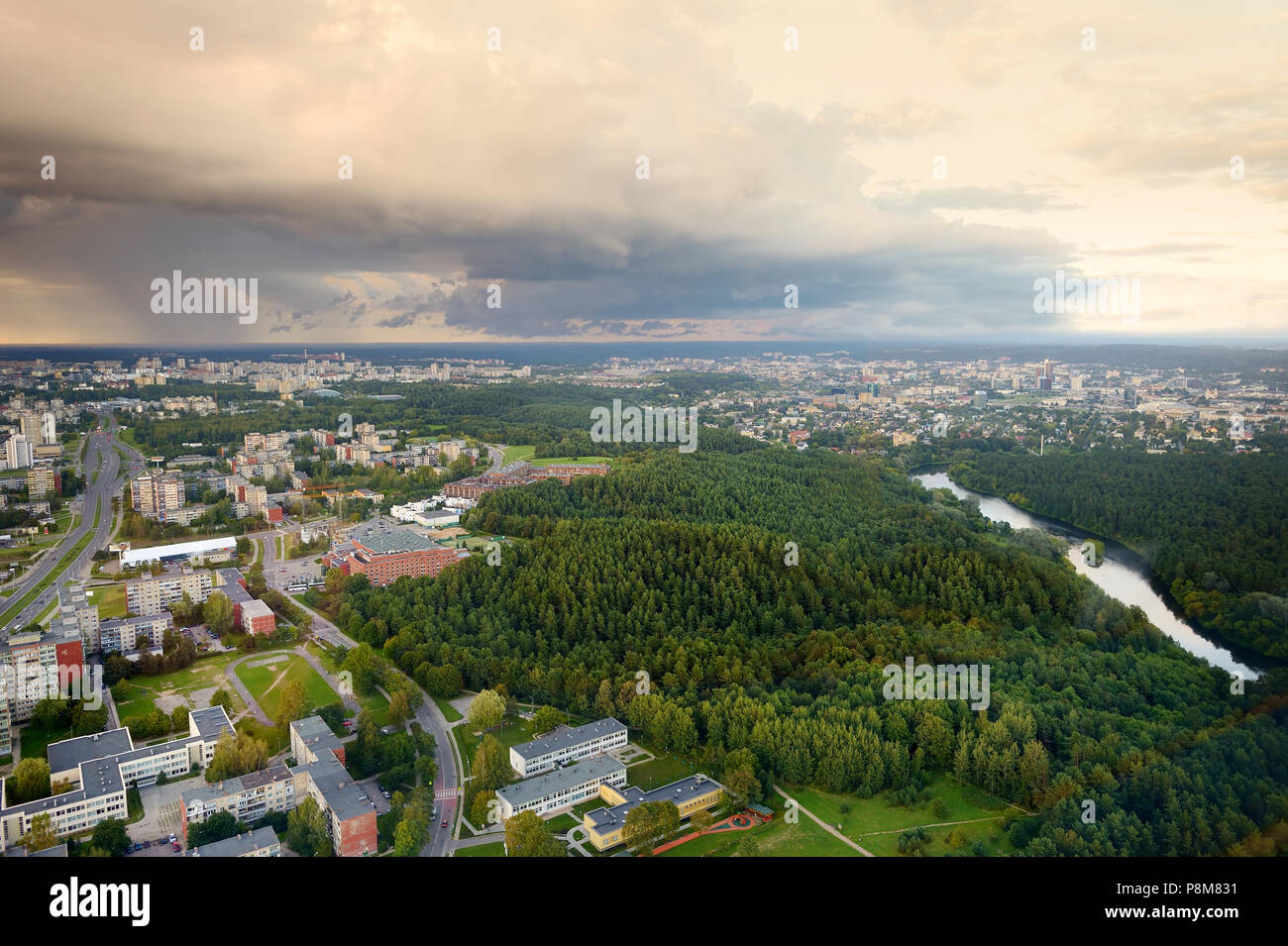 Aerial view of Vilnius taken from a tv tower, Lithuania Stock Photo - Alamy
