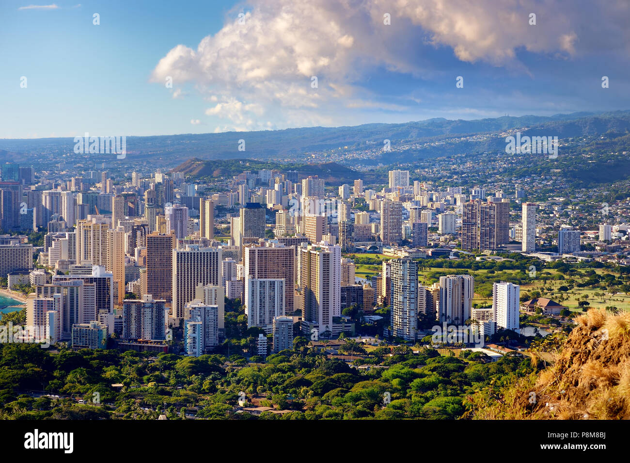 Spectacular view of Honolulu city, Oahu, Hawaii Stock Photo - Alamy