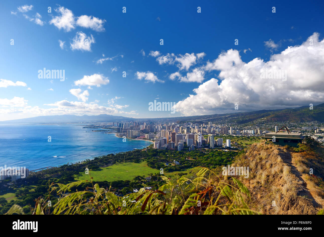 Spectacular view of Honolulu city, Oahu, Hawaii Stock Photo - Alamy