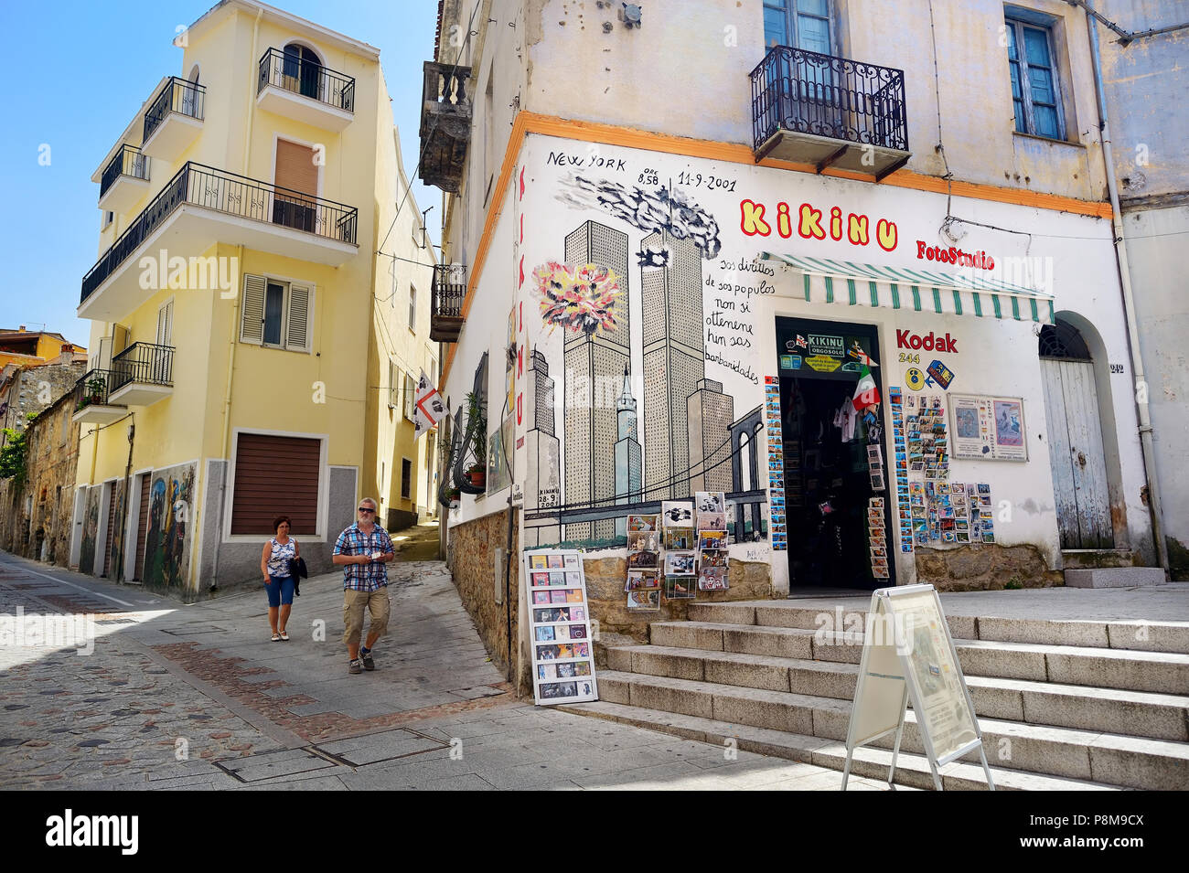 ORGOSOLO, ITALY - MAY 21, 2014: Murals wall paintings about political ...