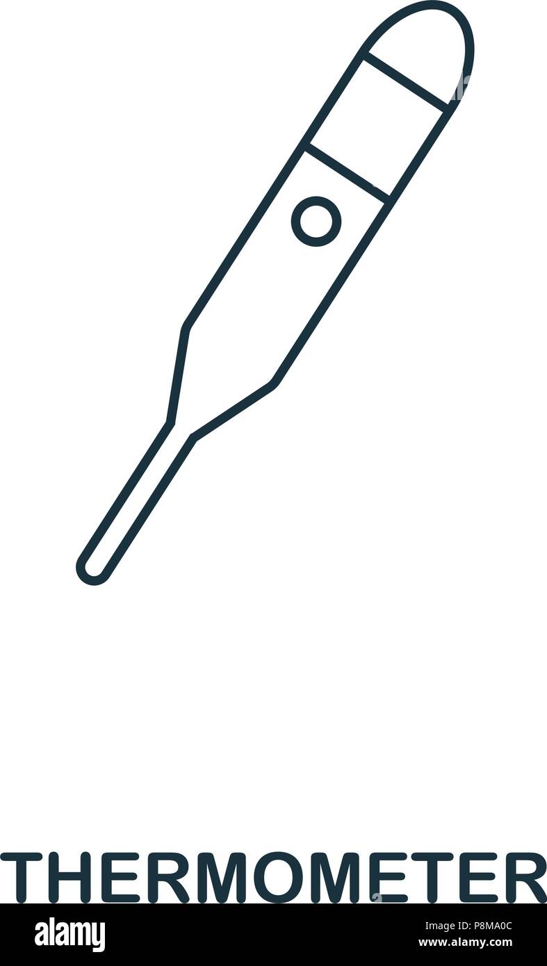 Thermometer icon. Outline style icon design. UI. Illustration of ...