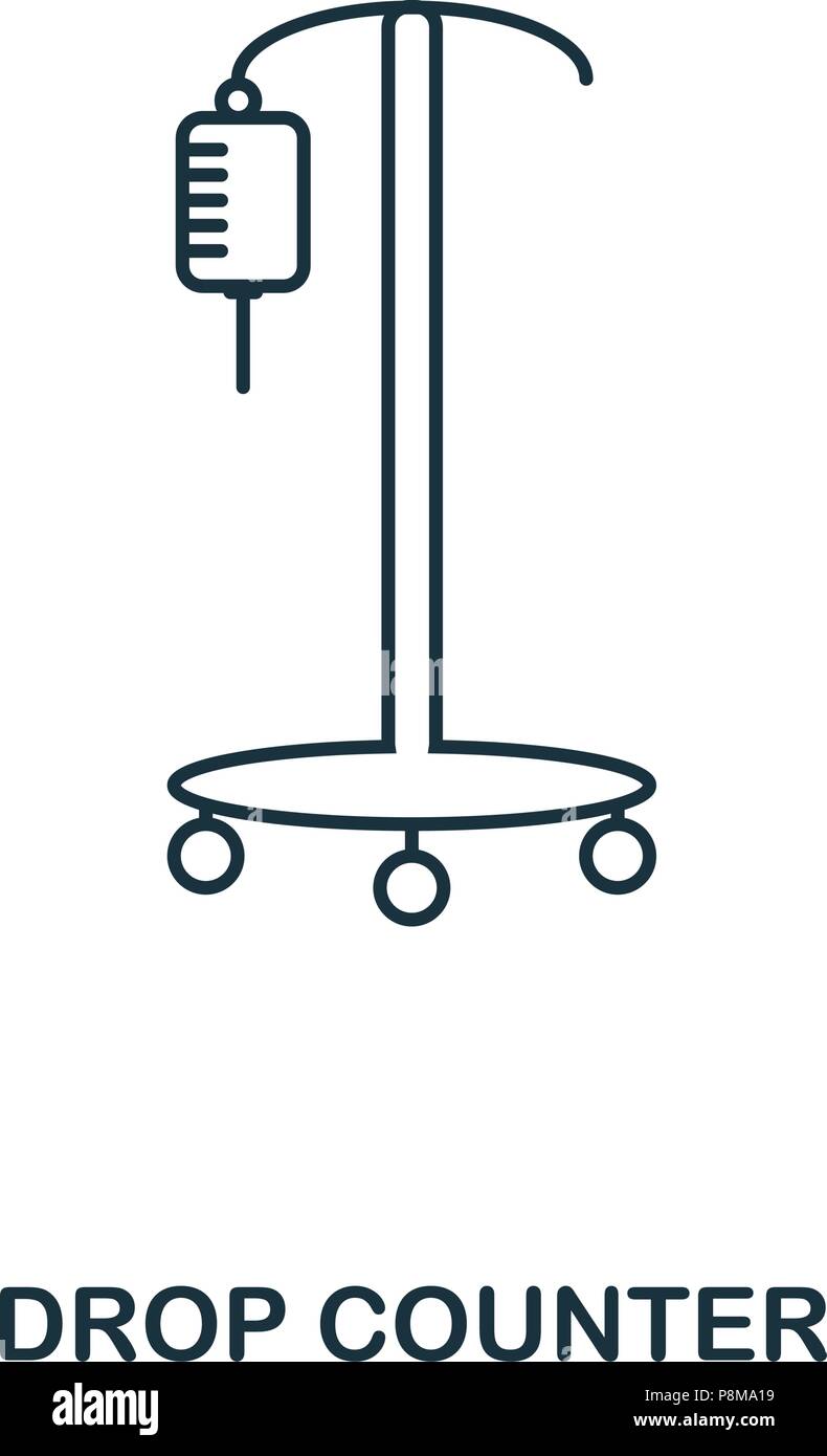 Drop Counter icon. Outline style icon design. UI. Illustration of drop ...