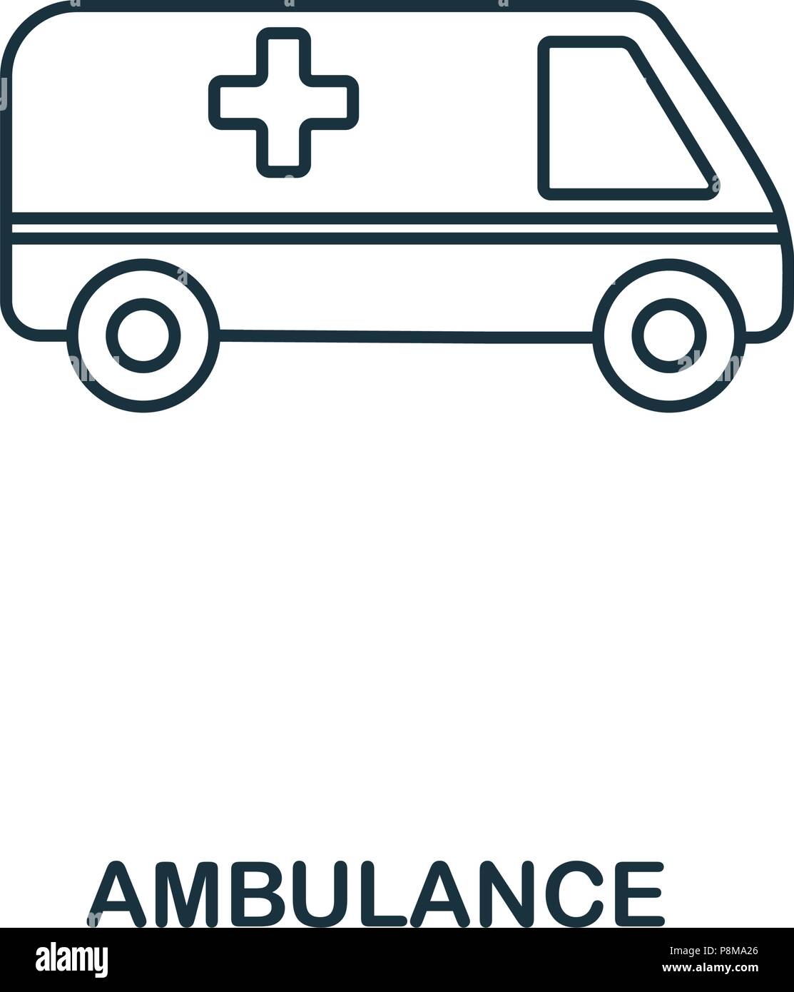 Ambulance icon. Outline style icon design. UI. Illustration of ...