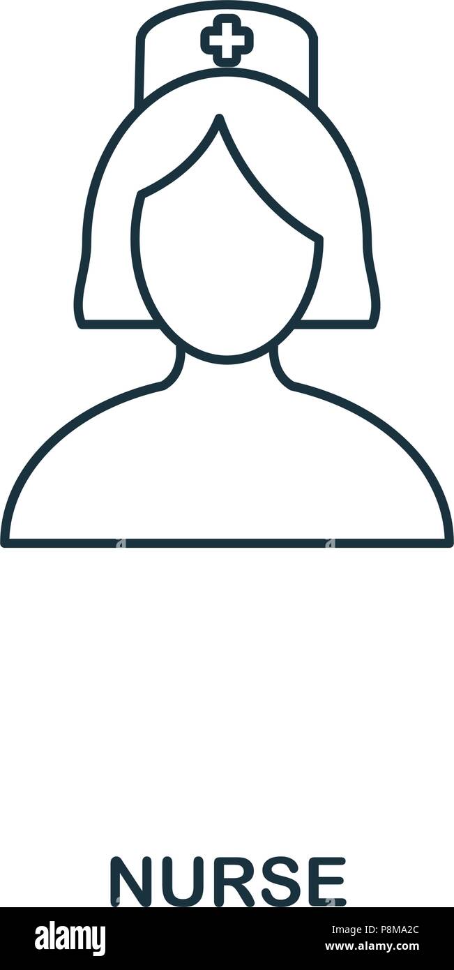 Nurse icon. Outline style icon design. UI. Illustration of nurse icon ...