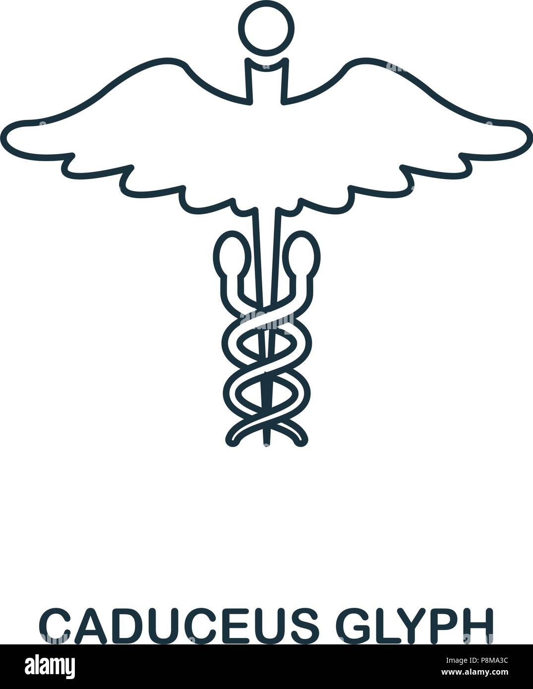 Caduceus Glyph icon. Outline style icon design. UI. Illustration of ...