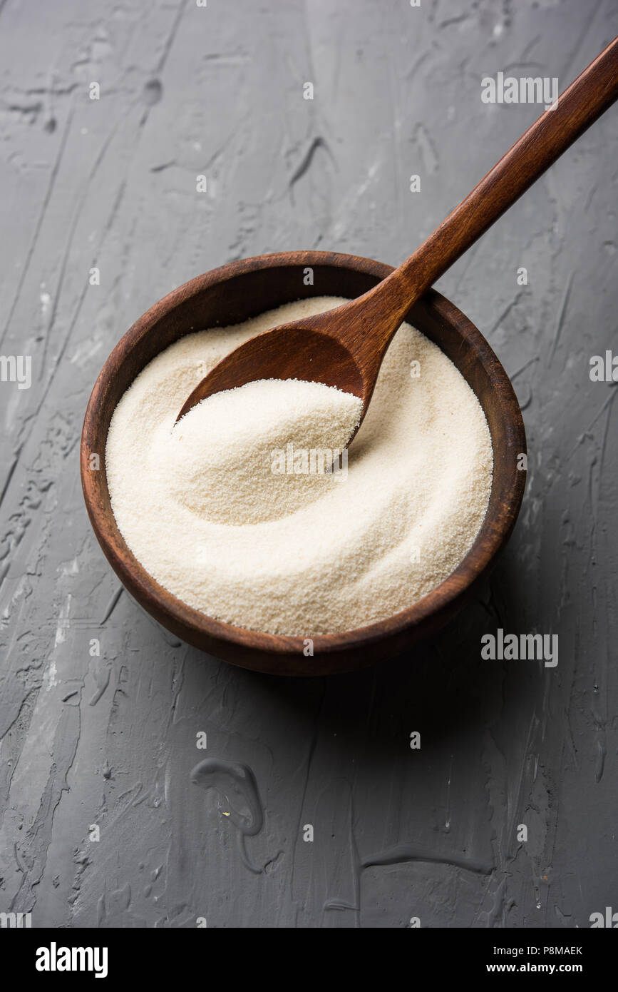 Raw Semolina flour or Rava powder is the coarse, purified wheat ...