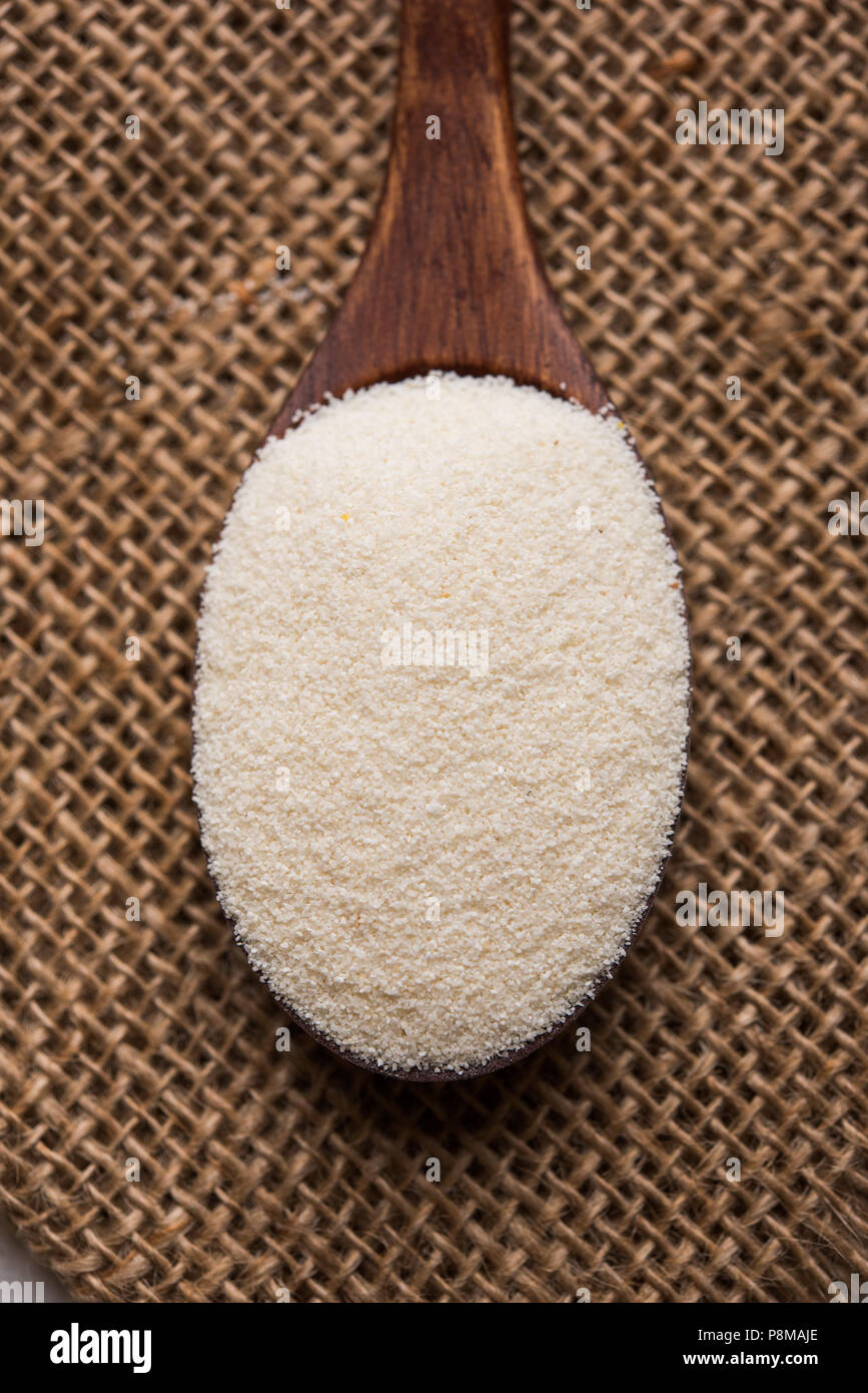 Raw Semolina flour or Rava powder is the coarse, purified wheat ...