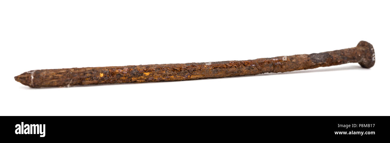 Nail rusty, isolated on white background Stock Photo - Alamy