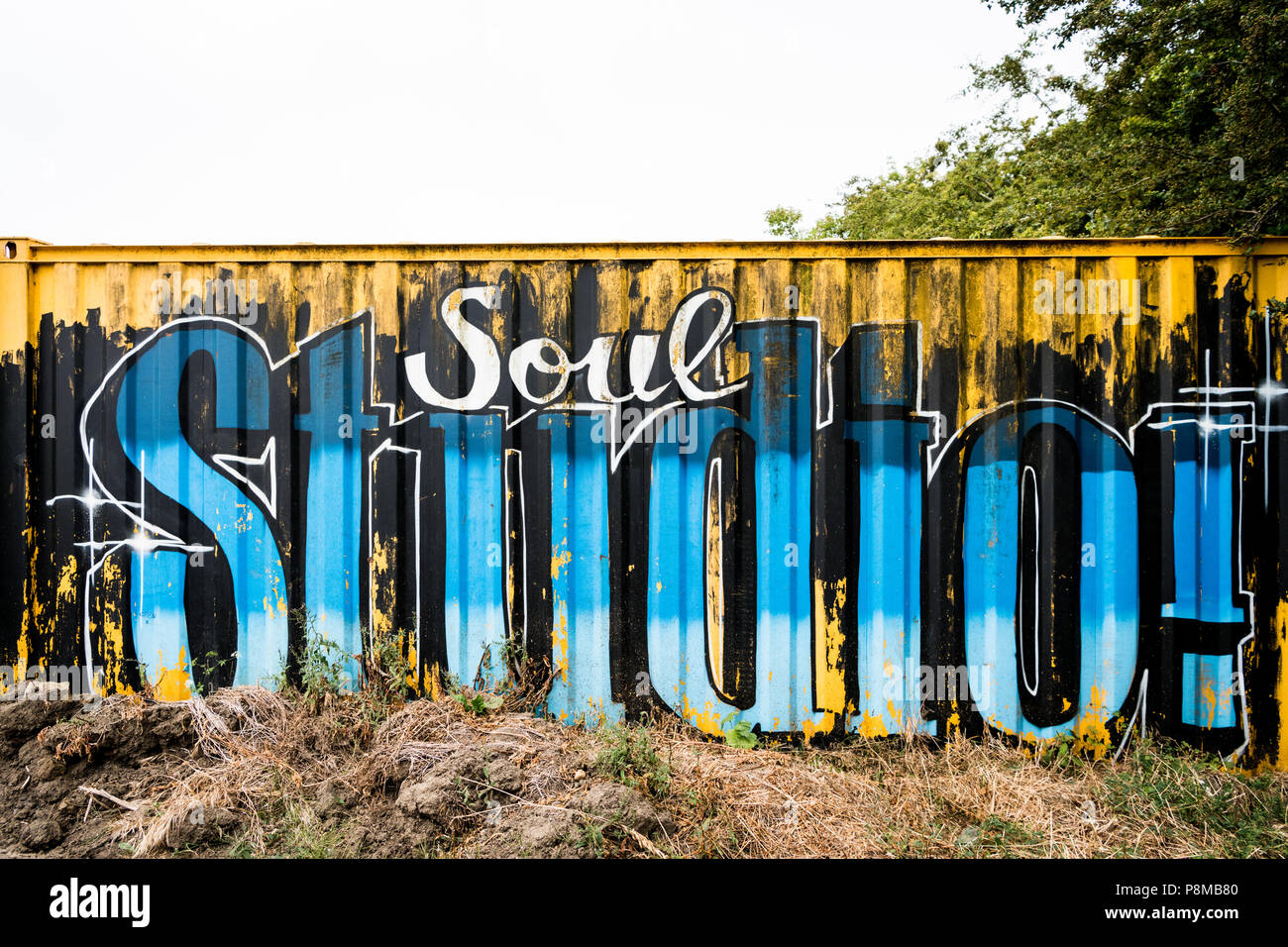 Graffiti in a skate park and playground in Cambourne, South ...