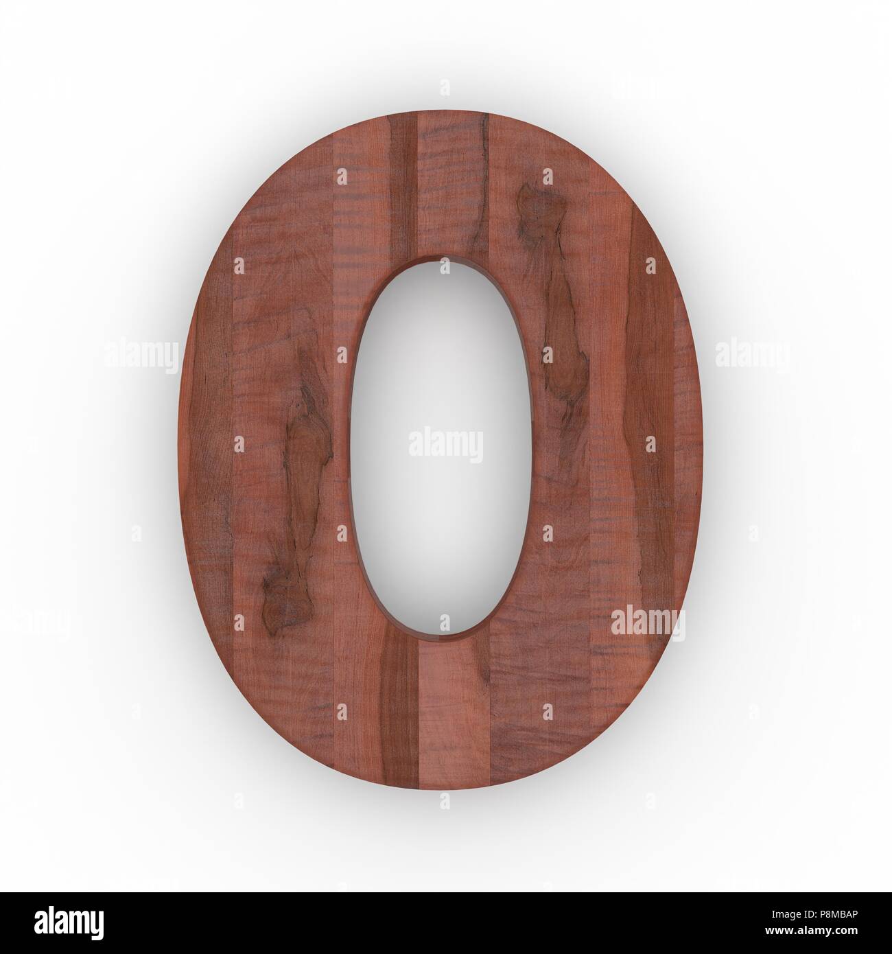 Wooden number 0 isolated on white background Stock Photo - Alamy