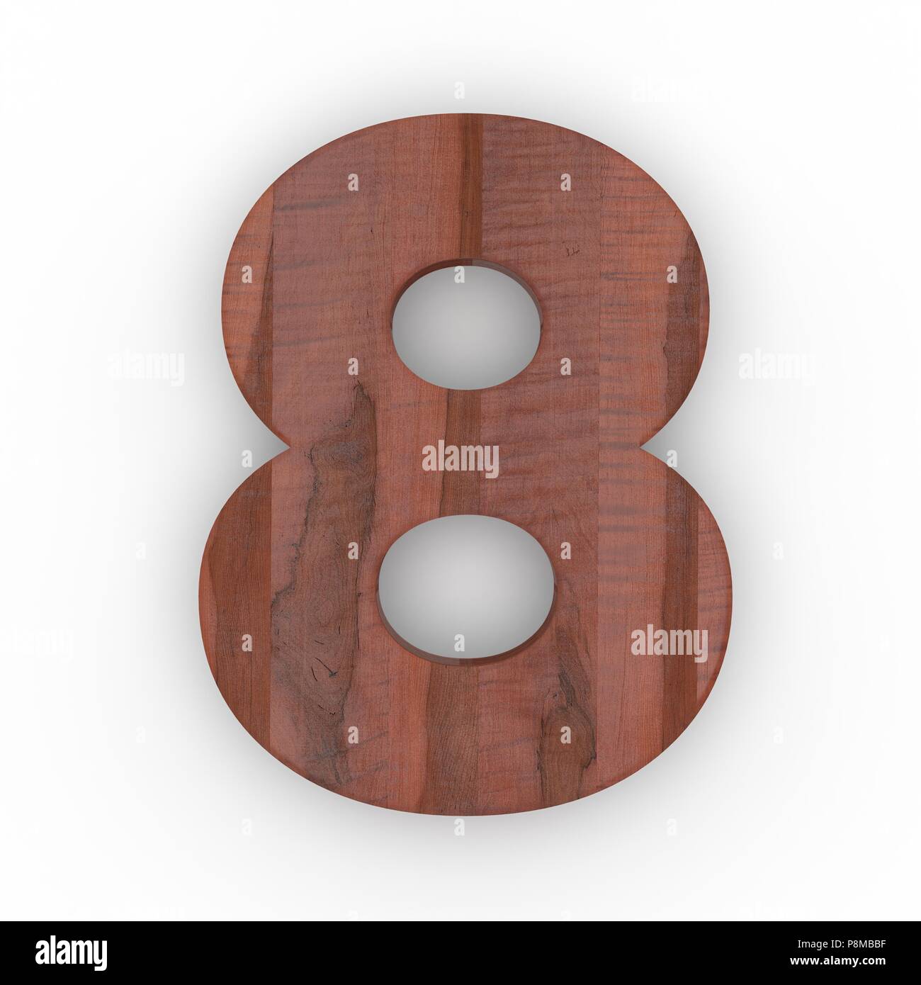 Wooden number 8 isolated on white background Stock Photo - Alamy