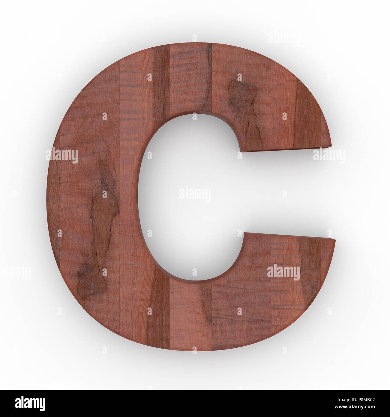 Wooden letter C isolated on white background Stock Photo - Alamy