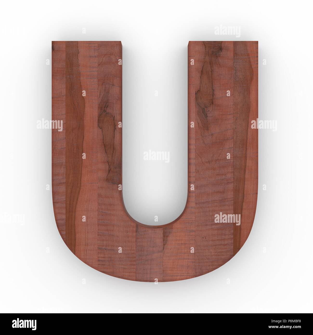 Wooden letter U isolated on white background Stock Photo - Alamy