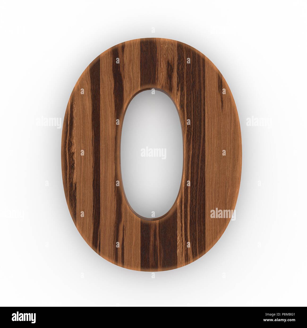 Wooden number 0 isolated on white background Stock Photo - Alamy