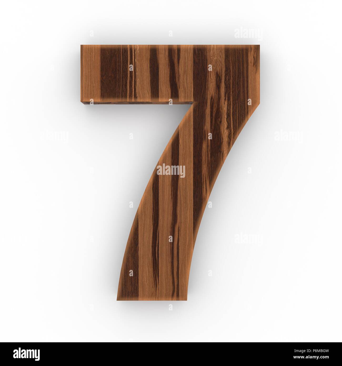 Wooden number 7 isolated on white background Stock Photo - Alamy