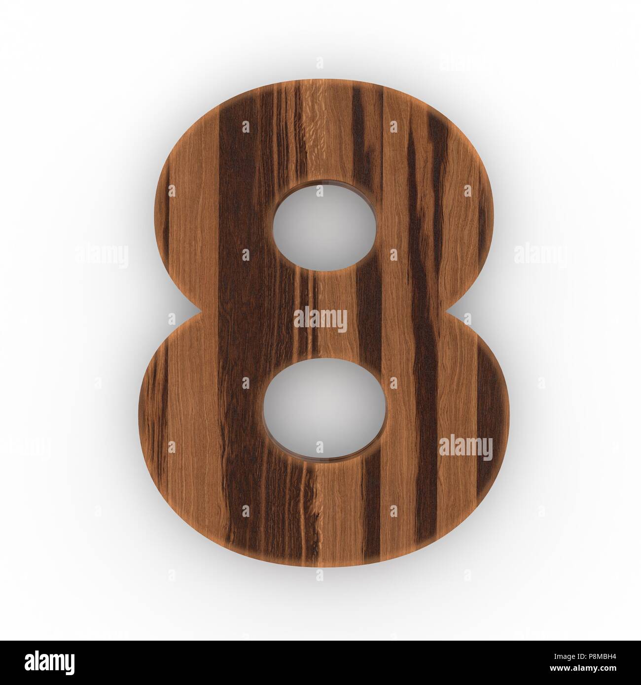 Wooden number 8 isolated on white background Stock Photo - Alamy