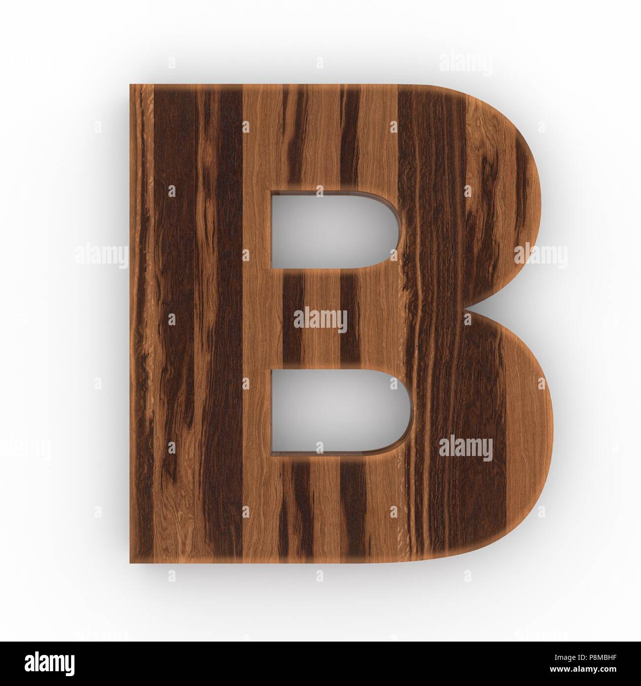 Wooden letter B isolated on white background Stock Photo - Alamy