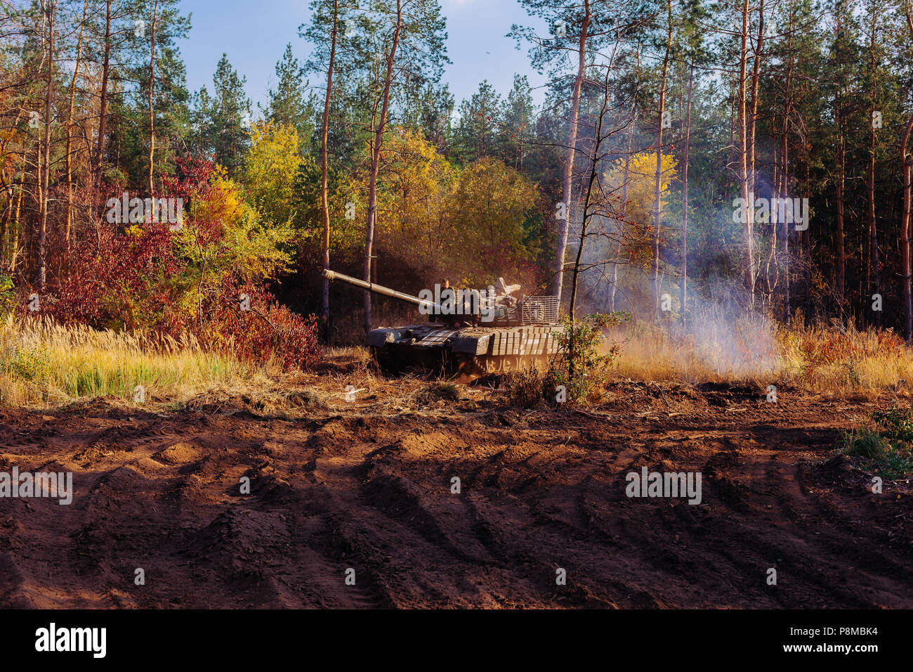 tank in a real war on donbass Stock Photo - Alamy