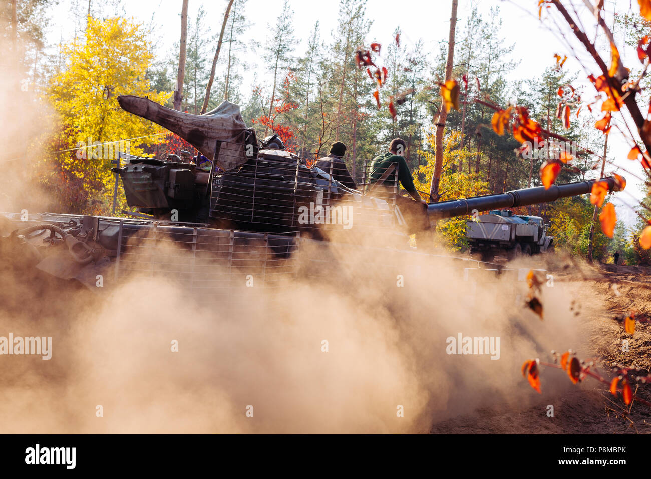 tank in a real war on donbass Stock Photo - Alamy